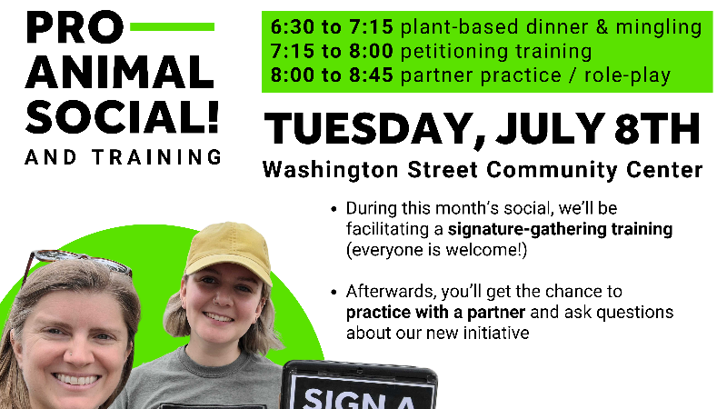 Community Social and Petitioning Training! - Pro-Animal Future